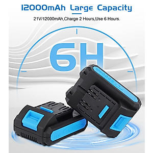 YJINGRUI Tile Vibration Machine, 18000r/min 6 Gears, 21V 12000mA, Hand-held Tile Tiler Tool, Upgrade Digital Display, with 2pcs Li-On Rechargeable Batteries