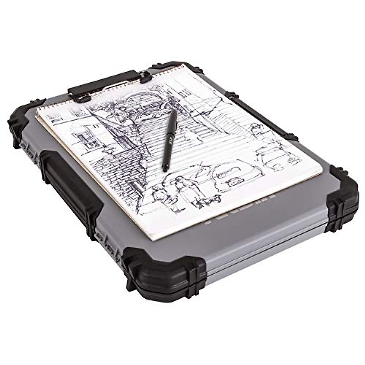 ArtBin 6838AG Sketch Board, Portable Drawing Surface with Internal Art & Craft Storage, Grey