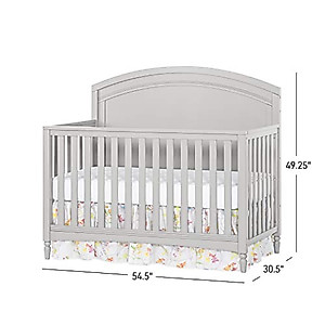 Child Craft Stella 4-in-1 Convertible Crib, Baby Crib Converts to Day Bed, Toddler Bed and Full Size Bed, 3 Adjustable Mattress Positions, Non-Toxic, Baby Safe Finish (Gentle Gray)