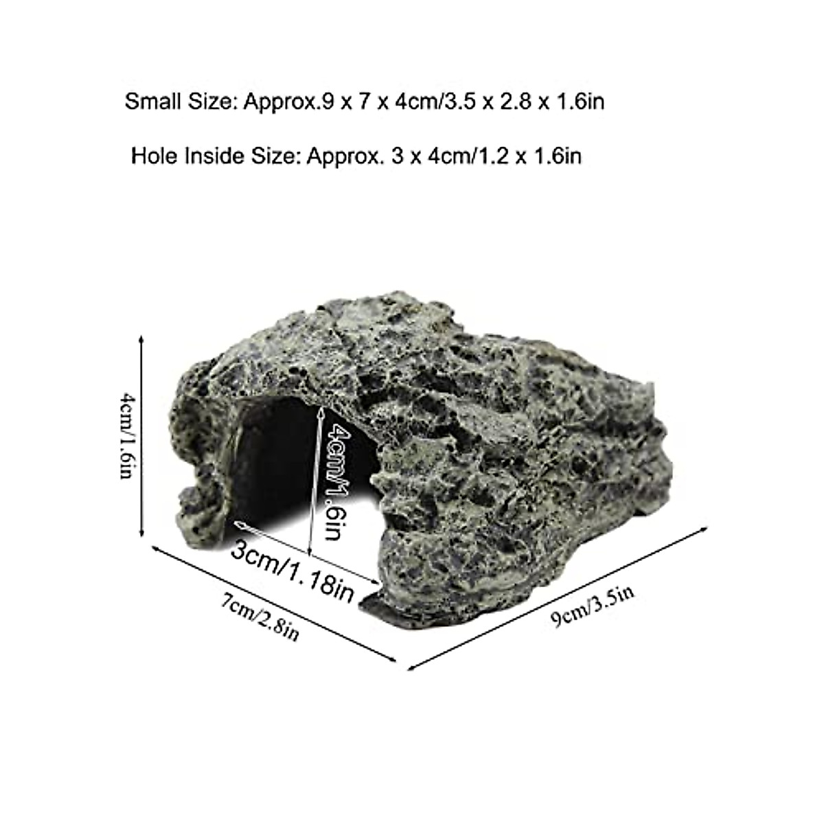 DAUERHAFT Fish Hiding Cave,Aquarium Turtles Reptile Basking Hide Habitats Decoration Ornament for Aquanrium Fish Tanks,Four Sizes(S)