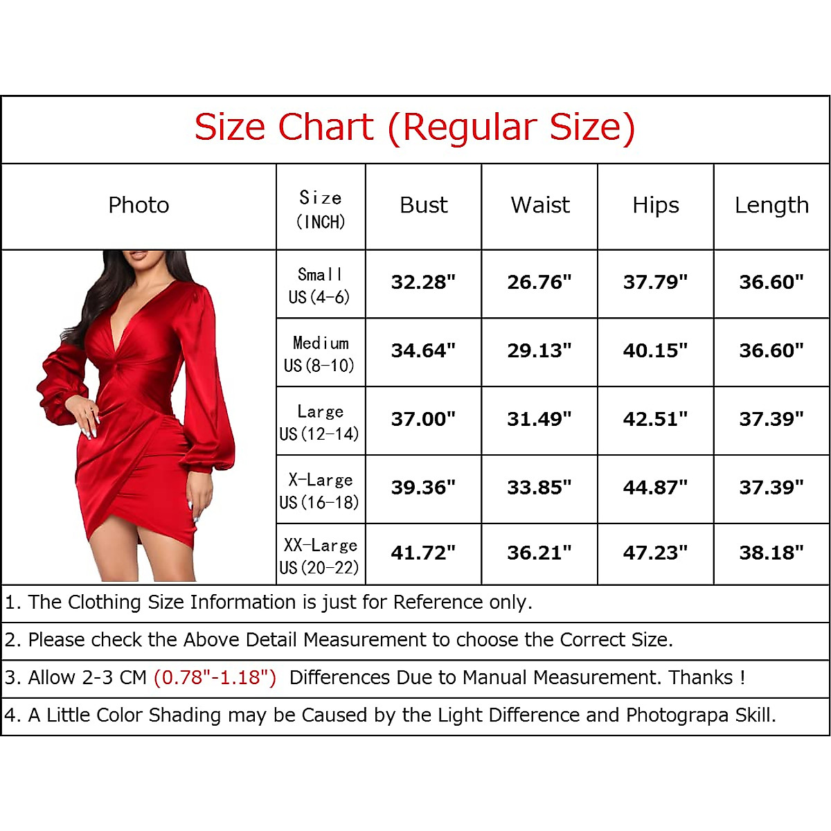 LightlyKiss Women's Midi Wedding Dress Guest Dress Long Sleeve Tight Pleated Cocktail Dress Red
