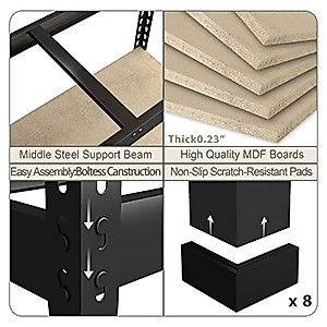 Prilinex Heavy Duty Storage Shelves - 35.5" W x 16" D x 71" H 5-Tier Adjustable Metal Garage Shelving Unit, Standing Utility Shelf Racks for Pantry Warehouse Kitchen, Black