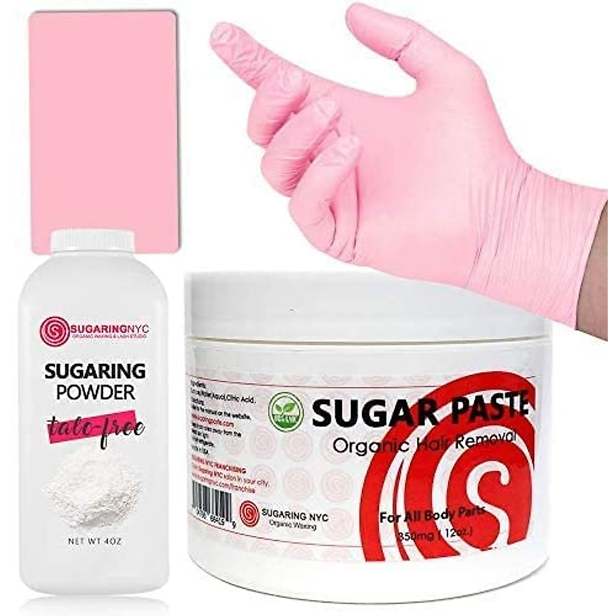Bikini Sugaring Brazilian hair removal Package with Paste, Drying Powder, Applicator, Gloves by Sugaring NYC