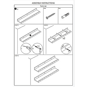 Generic Set of 2 - White Floating Shelves, Picture Ledge Shelf for Wall Decor and Storage - Perfect for Books, Photo Frames, Kitchen Spice Rack, Natural Wood, FT052024