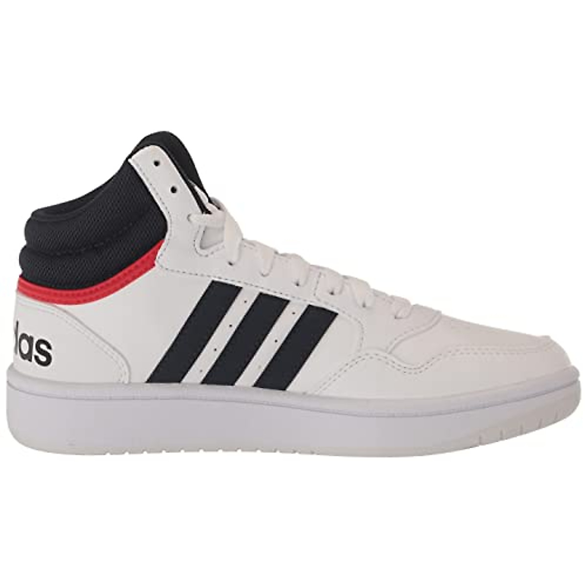 adidas Adult Hoops 3.0 Mid White/Legend Ink/Vivid Red 9
