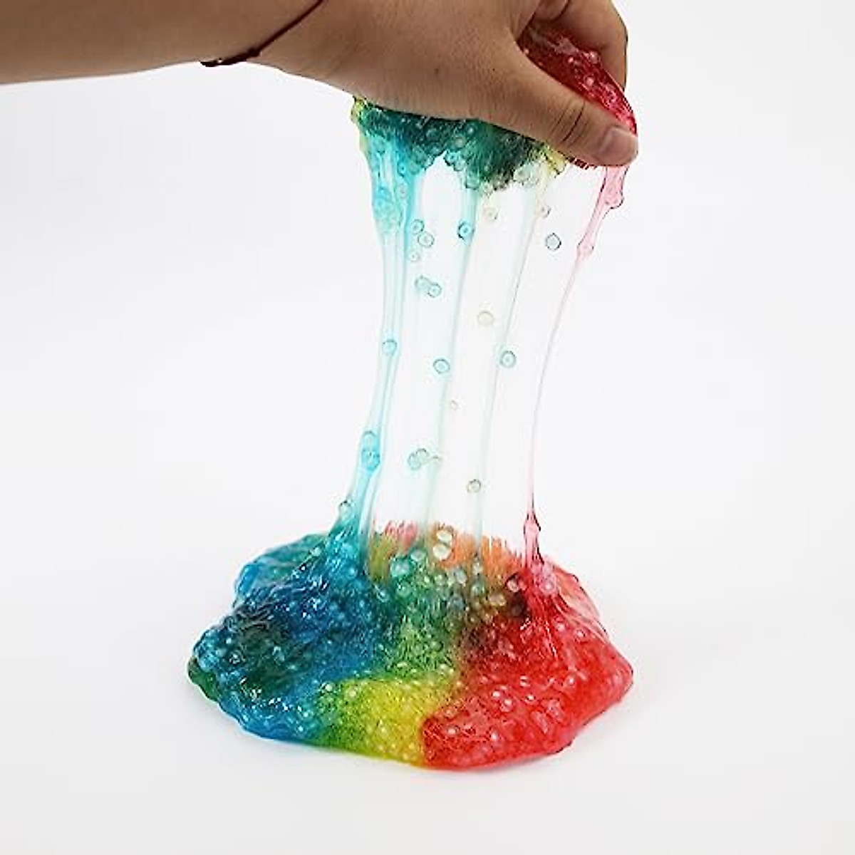 Rainbow Crunchy Slime with Coconut,Avocado Color Crunchy Slime Kit with Glimmer for Girls,Birthday Gifts School Party Favors Toy for Girls and Boys.