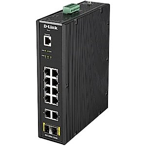 D-Link 12-Port Gigabit Industrial Smart Managed Switch | 10 10/100/1000BASE-T Ports + 2 10/100/1000BASE-T Ports + 2 SFP Ports | Layer 2 | 6kV Surge Wide Temp (DIS-200G-12SW)
