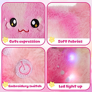 Houwsbaby 12" Light Up Starfish Plush Pillow,Tie-Dyed Sea Star Stuffed Animal,Ideal Festivals Birthdays Children's Day for Kids Girls Boys