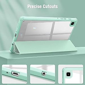 Fintie Hybrid Slim Case for Samsung Galaxy Tab A7 Lite 8.7 Inch 2021 Model (SM-T220/T225/T227), Shockproof Cover with Clear Transparent Back Shell, Green