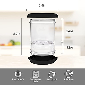 SOPHICO Pickle and Olives Jar Container with Strainer, Leak-proof Juice Separator Sieve Food Saver Storage Container (Pickle Container X 1)