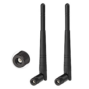 Eightwood 2.4GHz WiFi Antenna 5dBi RP-SMA Antenna 2pcs for WiFi Router PCI PCIe Network Card Wireless Range Extender
