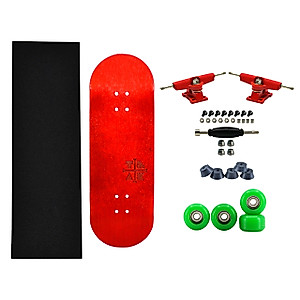 Teak Tuning Prolific Complete Fingerboard with Upgraded Components, Watermelon Edition - Pro Board Shape and Size, Bearing Wheels, Trucks, and Locknuts - 32mm x 97mm Handmade Wooden Board