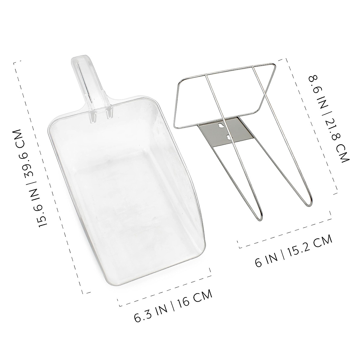 Darware Commercial Ice Scoop with Metal Holder, 58-Fluid Ounces Capacity