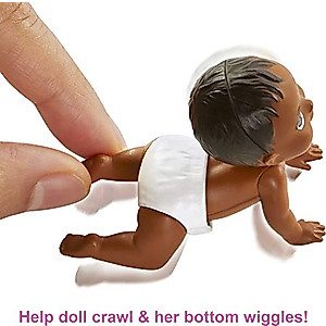 Barbie Skipper Babysitters Inc. Crawling and Playtime Playset with Baby Doll with Bobbling Head and Bottom, Floor Gym, Blanket and 6 Toy Accessories