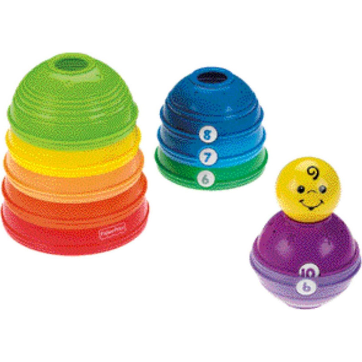 Fisher-Price Baby Toy Stack & Roll Cups, 10-Piece Stacking & Nesting Activity for Developmental Play Infants Ages 6+ Months