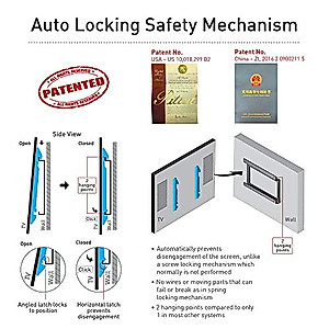 Barkan TV Wall Mount, 19 - 65 inch Fixed, Drywall No Stud No Drill Screen Bracket, Holds up to 71lbs, Auto Lock Patented, 5 Year Warranty , Fits LED OLED LCD, Including 6 ft 4K HDMI Cable Black