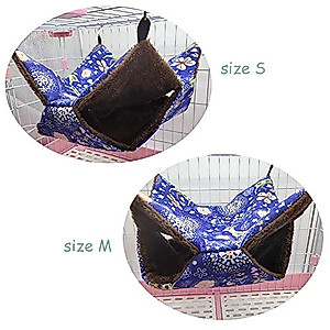 Oncpcare Small Pet Cage Hammock, Bunkbed Sugar Glider Hammock, Guinea Pig Cage Accessories Bedding, Warm Hammock for Parrot Ferret Squirrel Hamster Rat Play Sleep