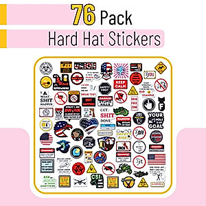 UNCO- Hard Hat Stickers, 76 pcs, Hardhat Stickers and Decals, Funny Stickers, Stickers for Men, Laptop Stickers for Men, Hardhat Stickers, Hard Hat Decals, Electrician Stickers for Hard Hats