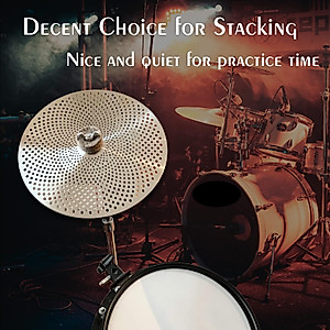 Low Volume 8" Splash Cymbal, 8 inches Practice Splash Cymbal, Quiet Splash Cymbal (8‘’, Silver)