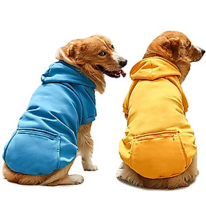 Dog Hoodie 2 Pieces Dog Hoodie Sweater with Hat and Pocket Warm and Soft Dog Sweaters for Small Medium Dogs Winter Pet Dog Puppy Hoodies Sweatshirt Cold Weather Dog Coat Clothes for Boys or Girls