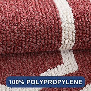 COSY HOMEER Long Kitchen Floor Mats for in Front of Sink Super Absorbent Kitchen Rugs and Mats 24"x79" Non-Skid Kitchen Mat Standing Mat Washable,Polypropylene,Red,Frame