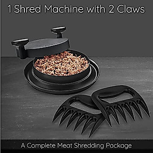 3 PCS Chicken Shredder,Shredder Pro Bowl with Meat Claws,Meat Shredder Tool with Handles,Heat Resistant Bear Claws for Shredding Meat,Meat Shredder,Chicken Tool,Non-Skid Chicken Shredder,black