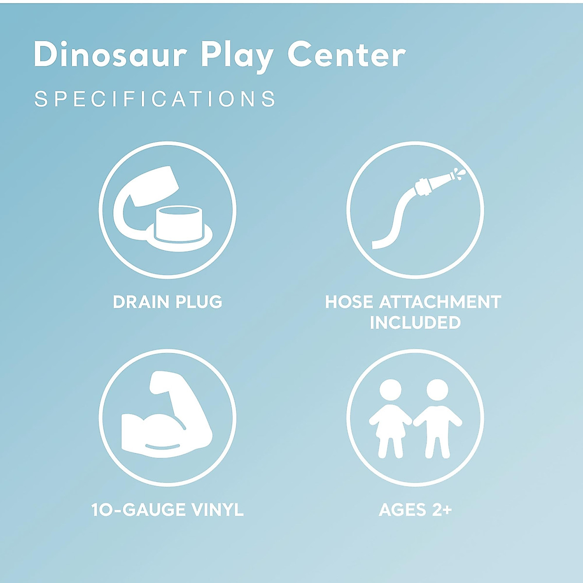 Intex Dinoland Play Center Kiddie Inflatable Pool and Dinosaur Water Splash Swimming Pool with Water Sprayers, Waterfalls, Slides, and Games