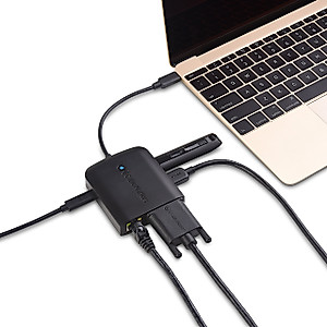 Cable Matters USB C Multiport Adapter (USB C Hub with DVI), 2X USB 3.0, Gigabit Ethernet, and 60W Charging - USB-C and Thunderbolt 4 / USB4 / Thunderbolt 3 Port Compatible with MacBook Pro, Dell XPS