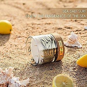 Scented Candles, Natural Soy Wax Candles for Home Scented, 2 Wicks Aromatherapy Candles with Wood Base, Large Candle for Decor Great Gifts,10 OZ - Sea Island Cotton