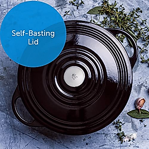 BK Bourgogne Enameled Cast Iron Induction 4.2QT Nonstick Braiser, PFAS Free, Dishwasher Safe, Jet Black