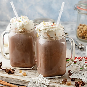 Maxdot 20 Pcs 18.6 oz Plastic Mason Jars with Lids and Straws Wide Regular Mouth Canning Jars Bulk Clear Drink Containers with Caps Juicing Bottles for Halloween Christmas Party Favor(Clear)