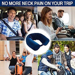Twist Travel Pillow Set, Versatile Pillow for Travelling, Office Working, Flight Sleeping, Supporting Neck, Head, Lower Back and Shoulder, Memory Foam Pillow with Ear Plug and Eyes Mask
