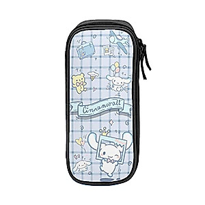 TECHOMANIA Kawaii Anime Pencil Case For Girls Portable Multifunction Cartoon Pencil Pouch Useful And Cute Double Zippers Pen Bag Gifts (Anime-1, Black)