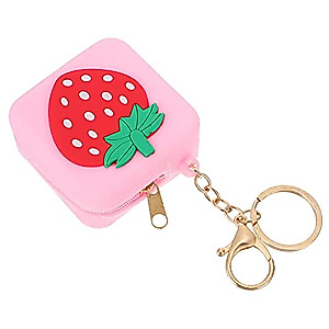 Bag Organizer for Purse 4pcs Key Earbuds Gift Bag Keyring Coin Earphone Purse Mini Girls Cartoon Wireless Women with Headphones Protector Headphone Strawberry Cover Covers for