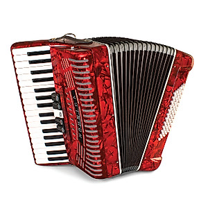HOHNER 1305-RED Hohnica 72 Bass 34-Key Entry Level Piano Accordion Range G to E