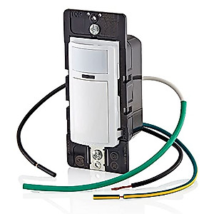 Leviton DOS02-LW Decora Motion Sensor In-Wall Switch, Auto-On, 2A, Single Pole, White
