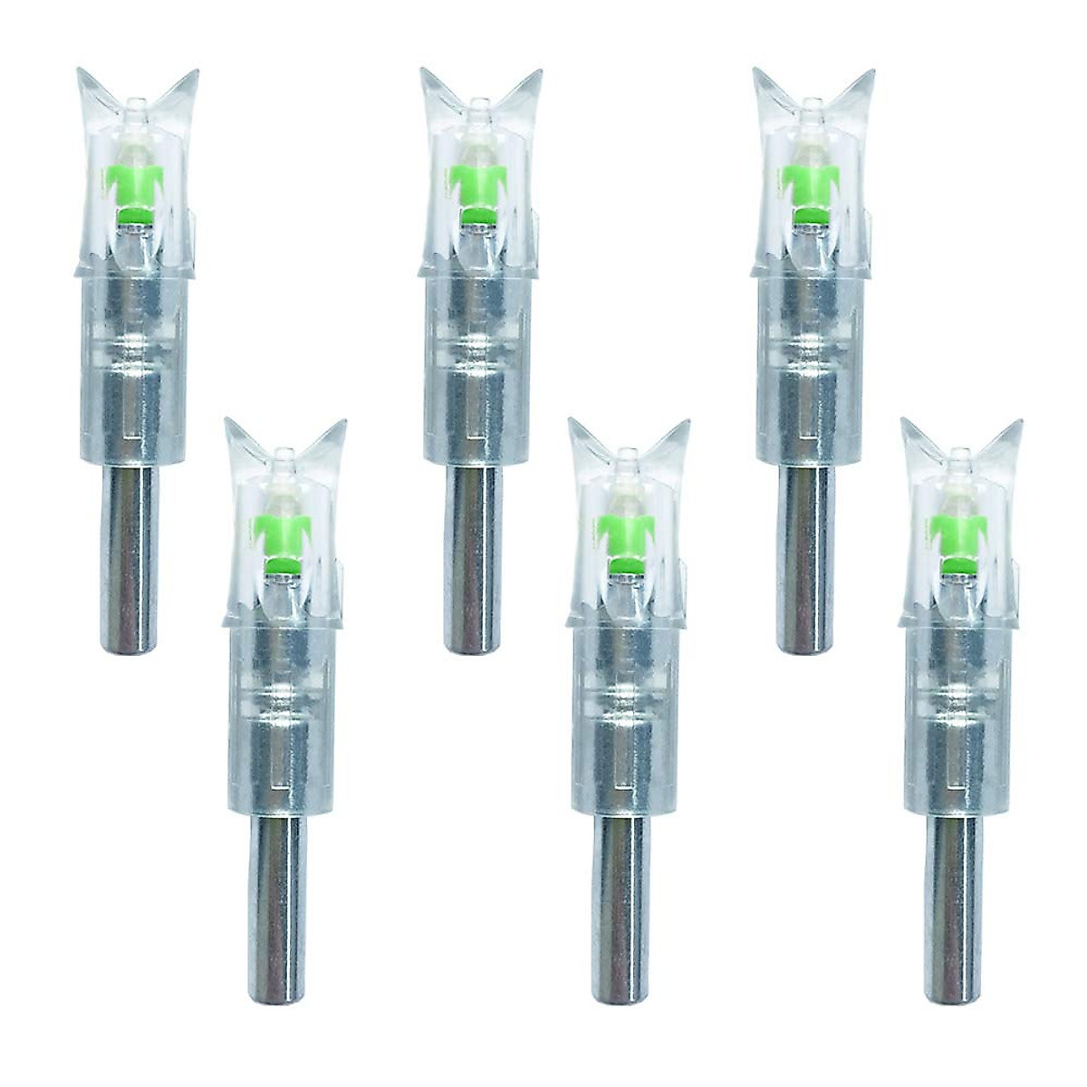 XHYCKJ 6PCS Lighted Nocks for Crossbow Bolts with 0.297" to 0.302"/7.62mm Diameter,Screwdriver Included (Green)
