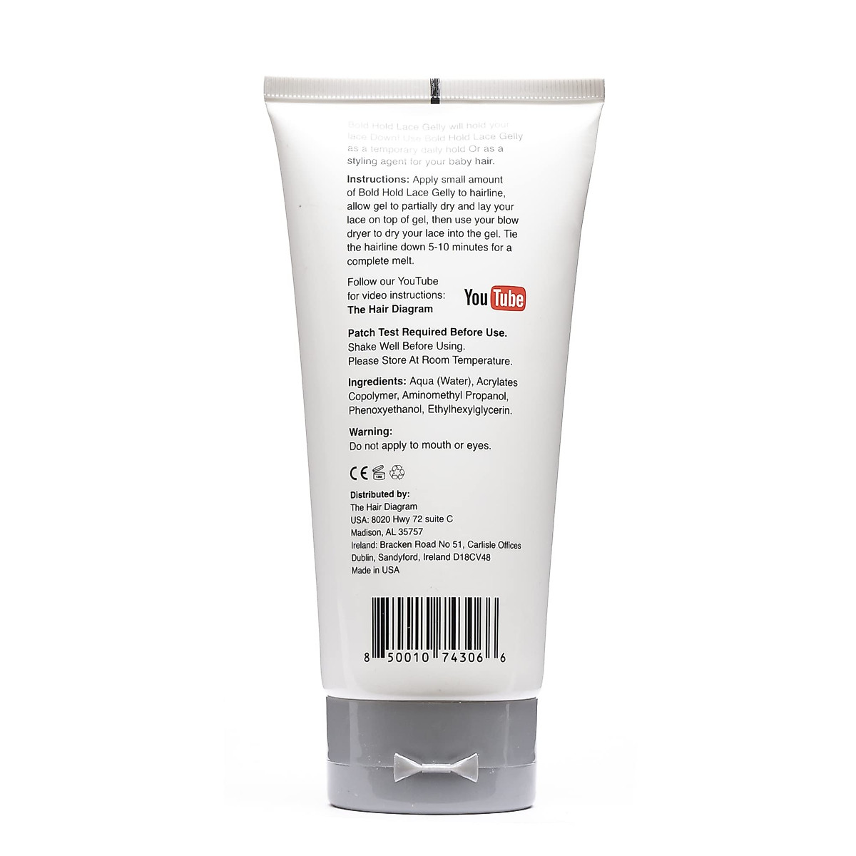 The Hair Diagram - Bold Hold Lace Gelly - Glueless - Temporary Daily Hold For Lace Front Wigs and Hair Systems - Styling Agent For Baby Hairs - Non Toxic - Alcohol Free - Water Based Formula - 6oz