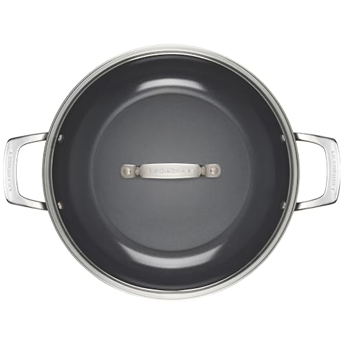 Le Creuset Essential Non-stick Ceramic Shallow Braiser with Glass Lid, 3.9 qt.​