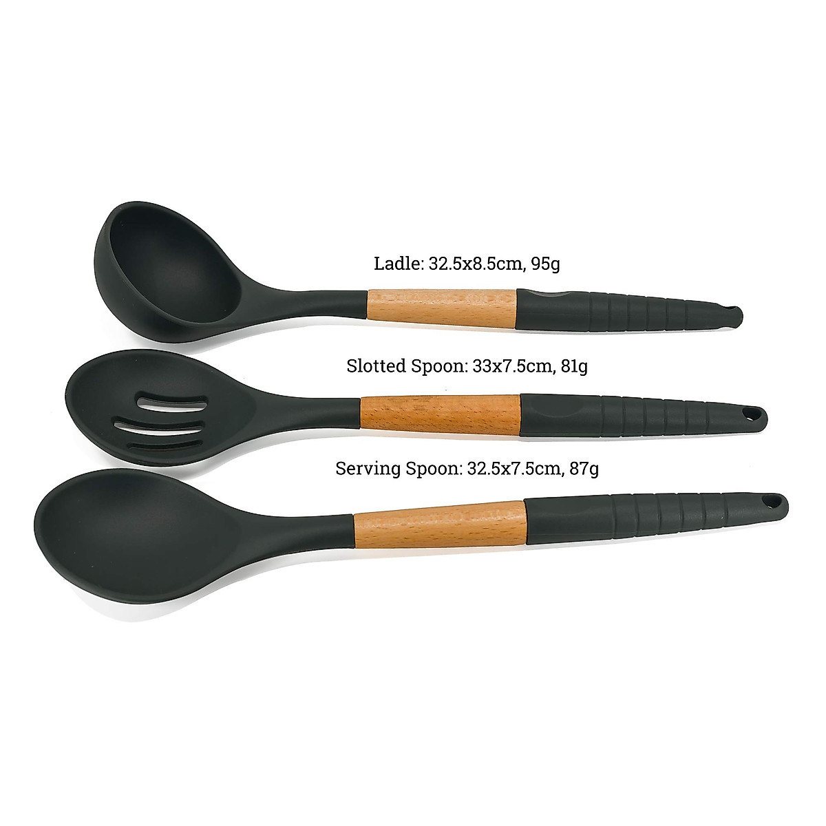 10PCS Kitchen Utensil Set for Non-stick Cookware Silicone Spatula Set with Holder Cooking Utensils for your Beautiful Kitchen (Grey)