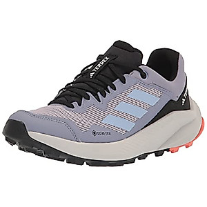 adidas Women's Terrex Trailrider GTX Trail Running Shoe, Silver Violet/Blue Dawn/Coral Fusion, 8