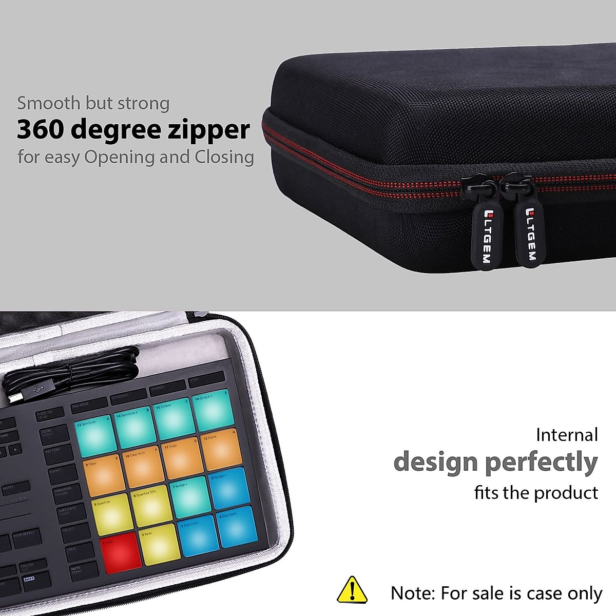 LTGEM EVA Hard Case for Native Instruments Maschine Mikro Mk3 Drum Controller