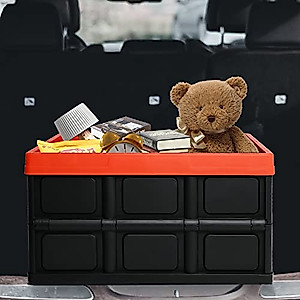 Endynino 2-Pack Collapsible Plastic Crates Storage with 2 Waterproof Bag & Lids, Storage Bins, 44 Quart Container Box Crates with Handle for Camping, Travel, Groceries, Sports, Home, Toy(Large)