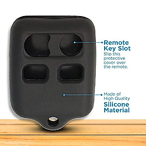 Keyless2Go Replacement for New Silicone Cover Protective Case for 4 Button Remote Key Fobs FCC CWTWB1U345 CWTWB1U331 - Black