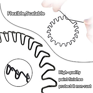 Showvigor 2 Pcs Metal Headband,Unisex Black Wavy Spring Sports Headbands for Men Women's Metal Hair Band with 2 Protective Cover, Spring Wavy Nonslip Hair Hoop Fashion Headwear Hair Accessories