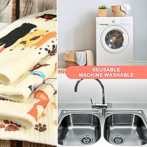 Patelai 6 Pieces Mixed Dog Swedish Cleaning Dishcloths Cloths Absorbent and Fast Drying Kitchen Dish Towels Dogs Cleaning Wipes for Kitchen Bathroom Office Wedding Housewarming, 6 Designs