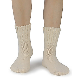 BenSorts Women Warm Solid Socks Ladies Thick Warm Cozy Crew Socks for Female Beige 5 Pairs