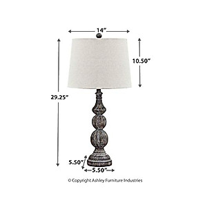 Signature Design by Ashley Mair Rustic Farmhouse Poly Table Lamp Set of 2, Gray