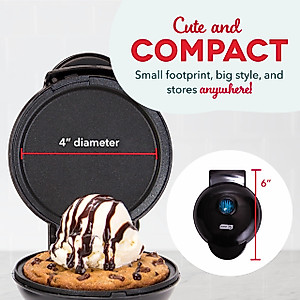 DASH Mini Maker Electric Round Griddle for Individual Pancakes, Cookies, Eggs & other on the go Breakfast, Lunch & Snacks with Indicator Light + Included Recipe Book - Black