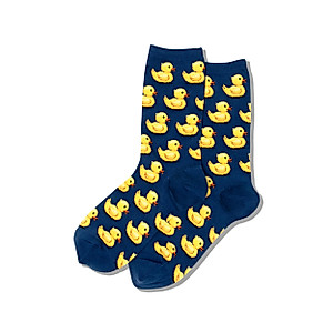 Hot Sox womens Conversation Starter Novelty Fashion Casual Sock, Rubber Ducks (Dark Blue), 4 10 US